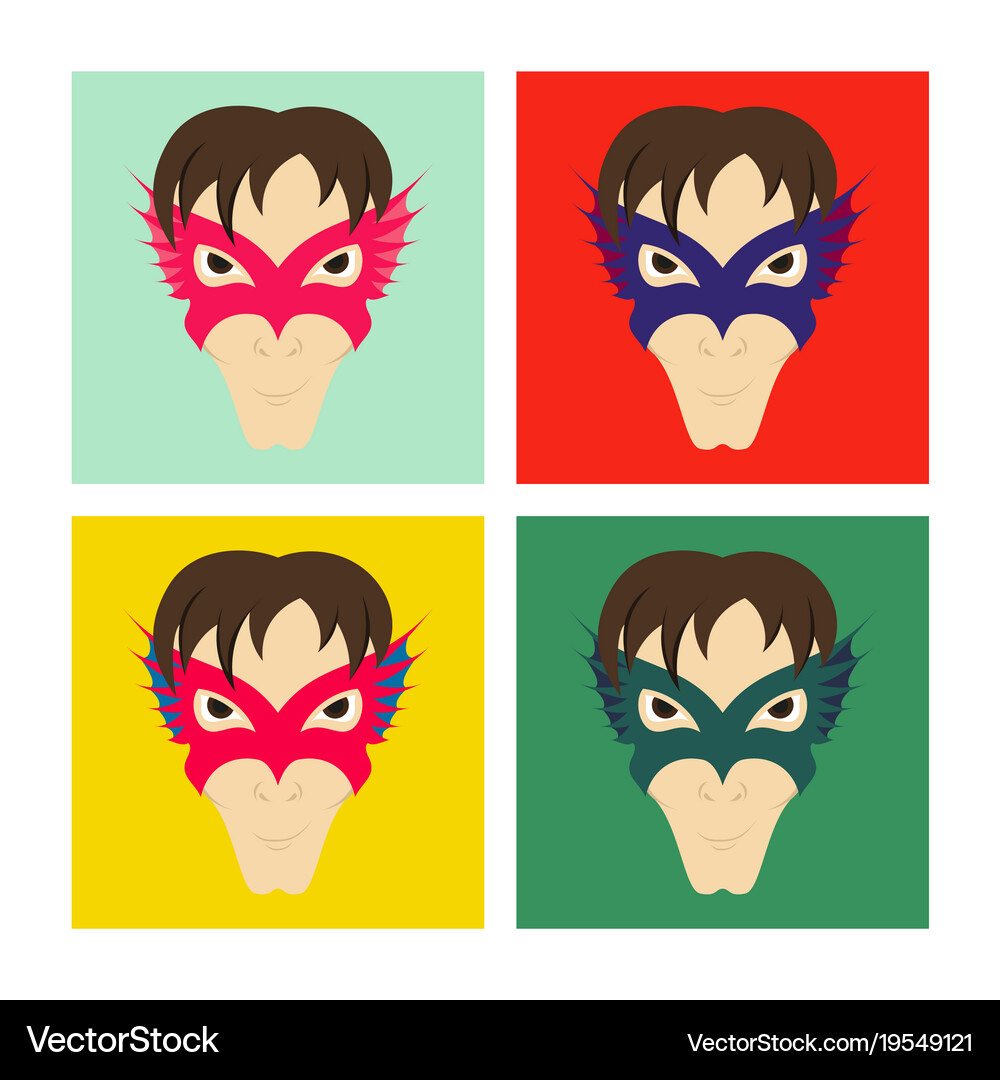 Set of superhero in action character Royalty Free Vector