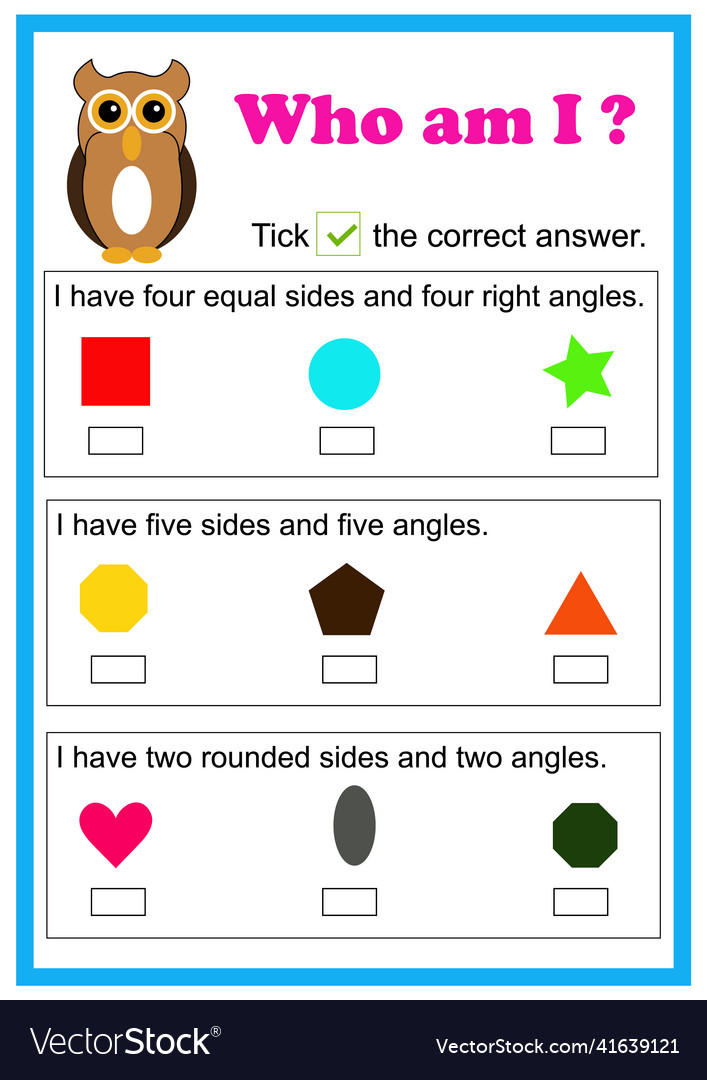 Shape Iq Test Worksheet Royalty Free Vector Image shape-iq-test-worksheet-royalty-free-vector-image