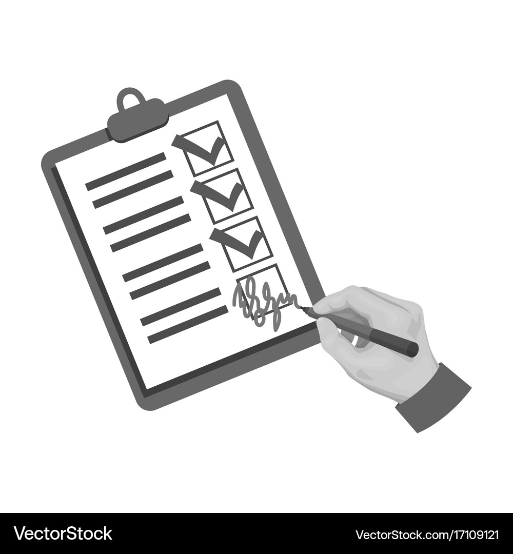 Signature of the delivery document logistics Vector Image