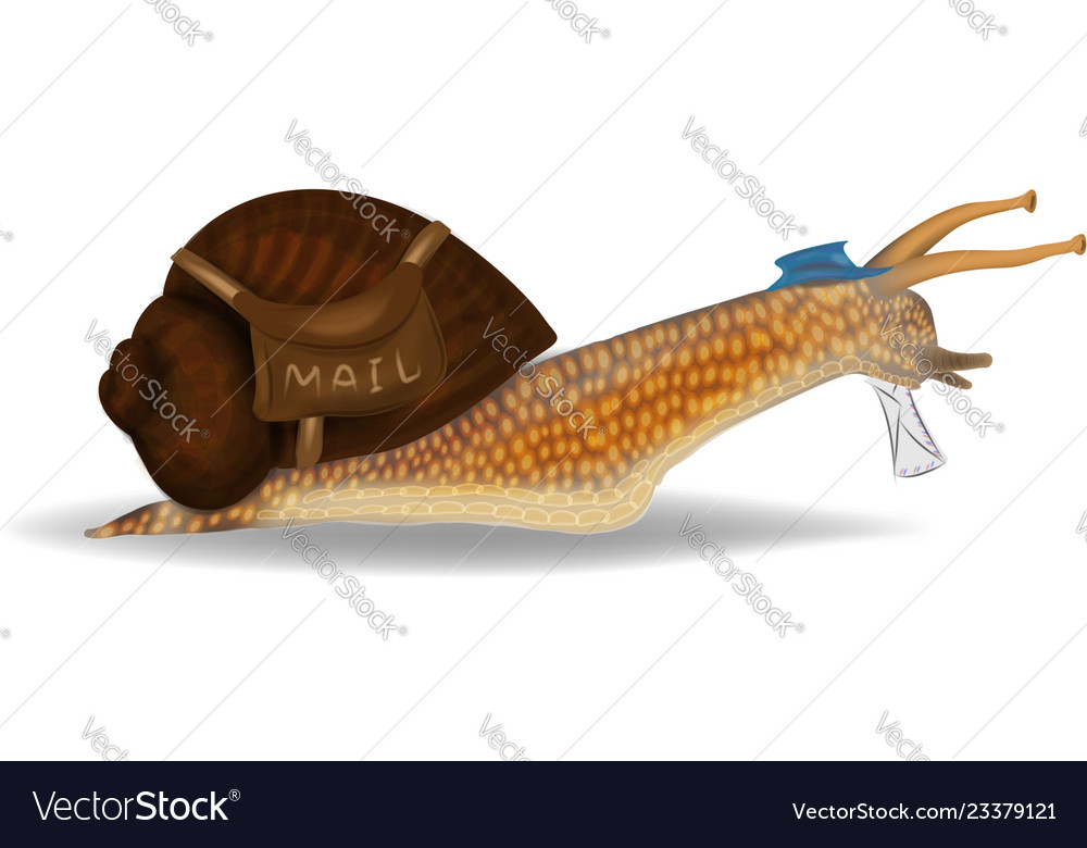Snail mail concept with letter and postman Vector Image