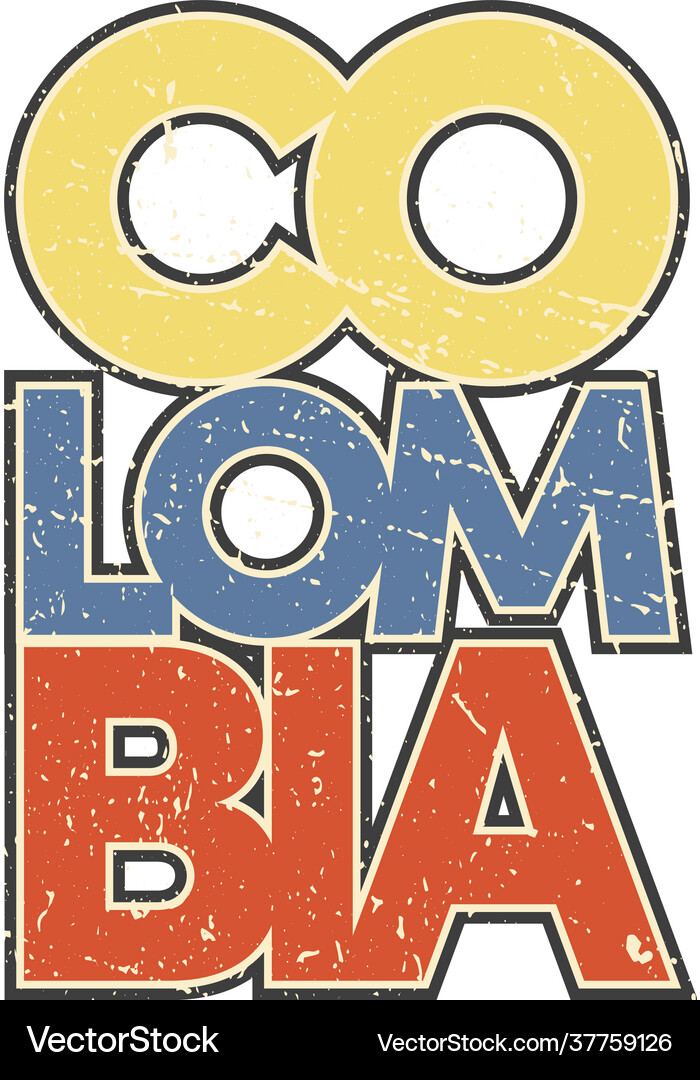 Colombia flag in lettering Royalty Free Vector Image
