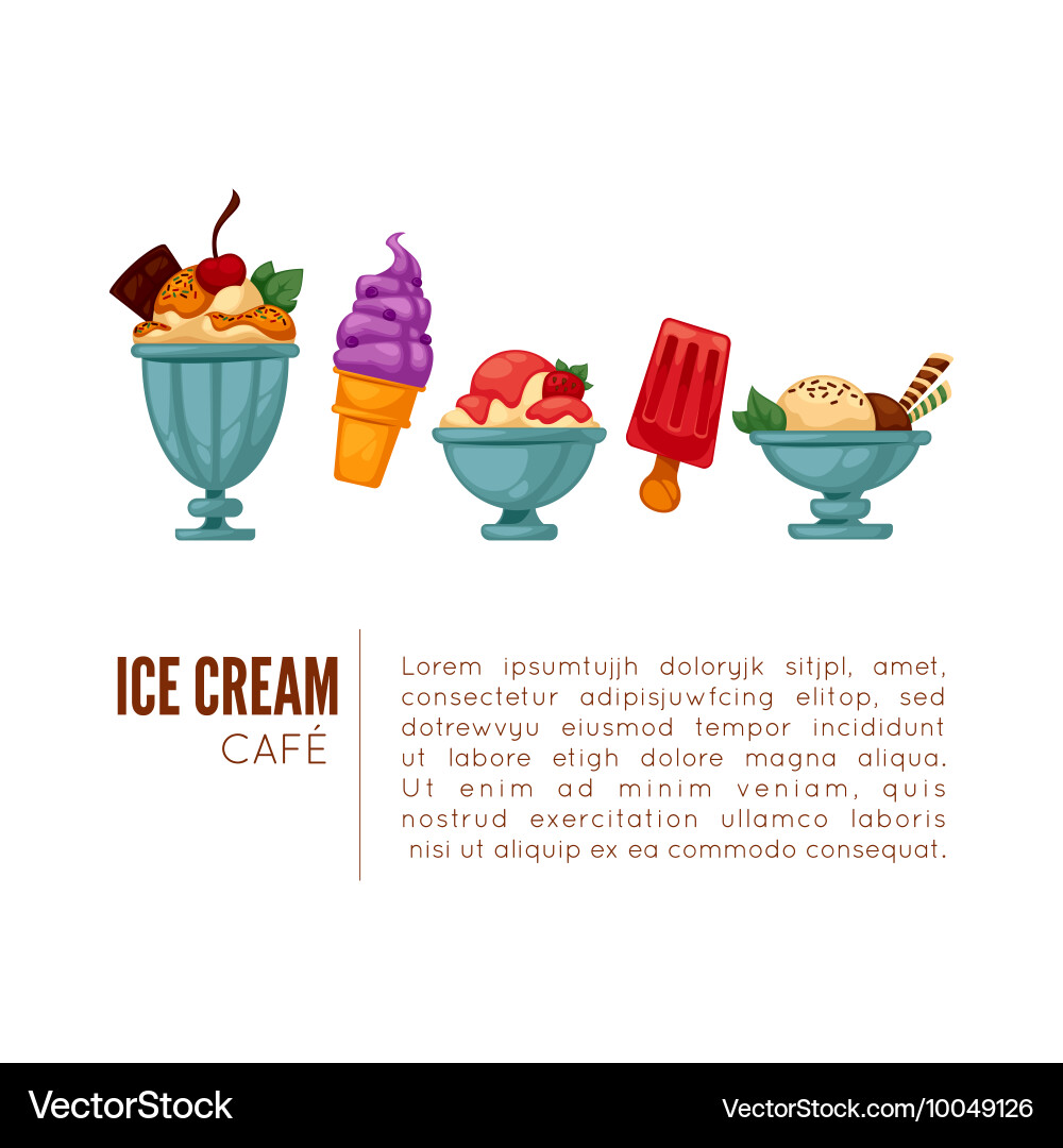 Colorful tasty ice cream Royalty Free Vector Image