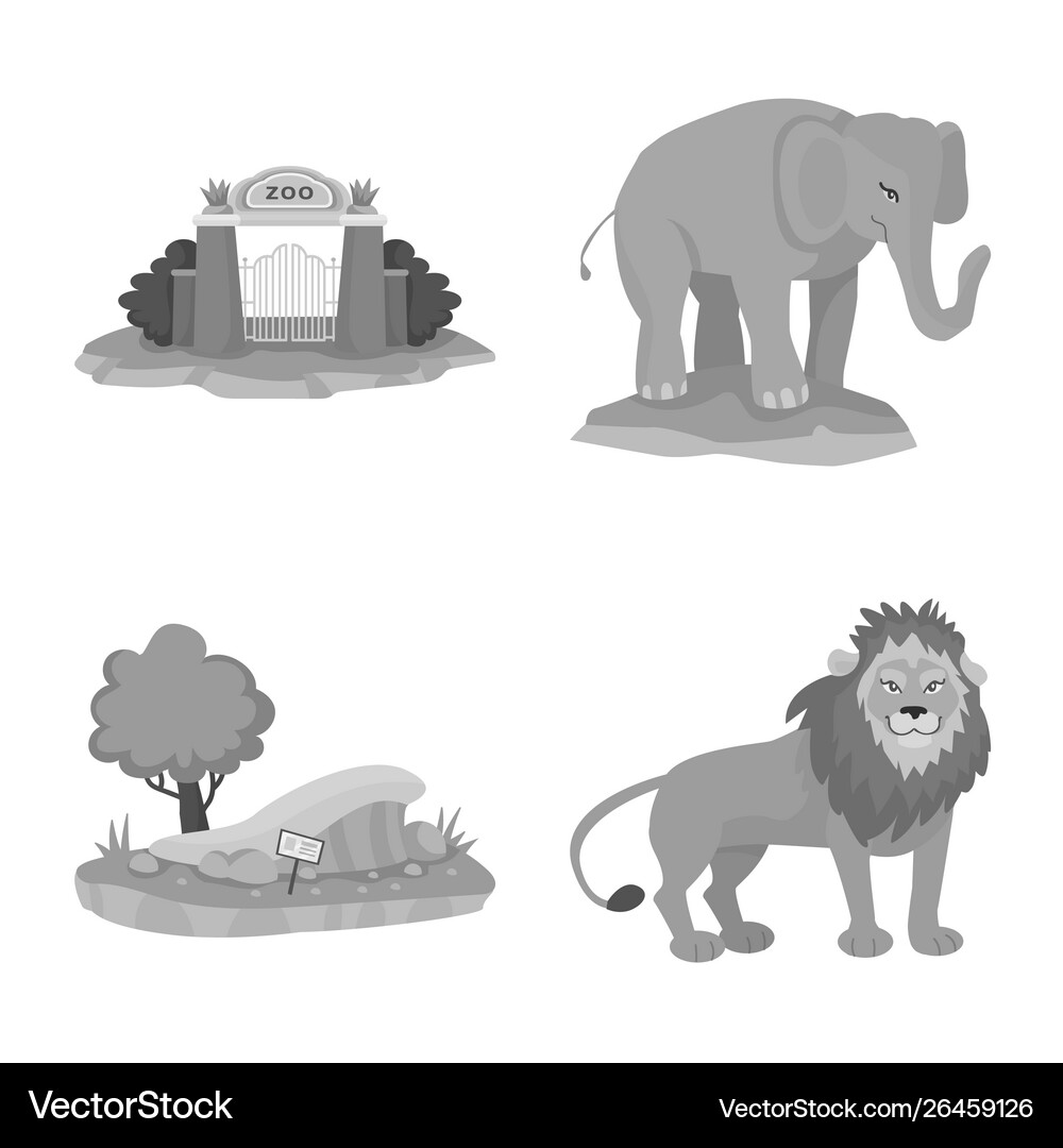 Design zoo and park icon set Royalty Free Vector Image