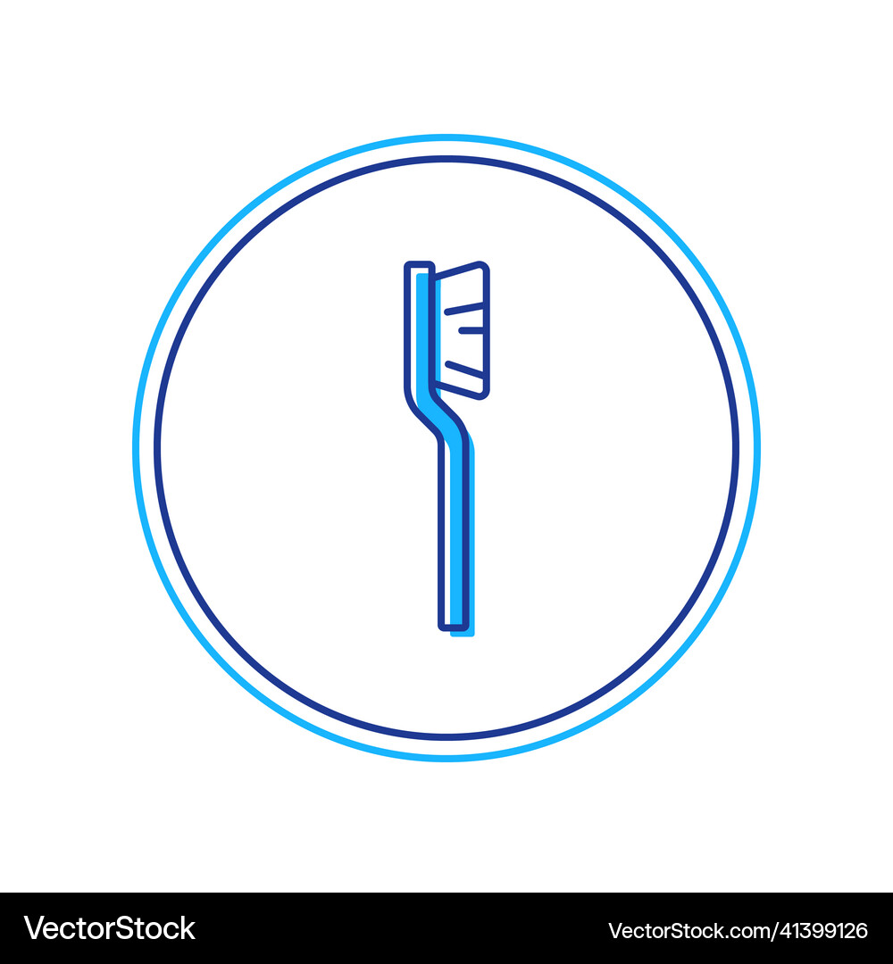 Filled outline toothbrush icon isolated on white Vector Image