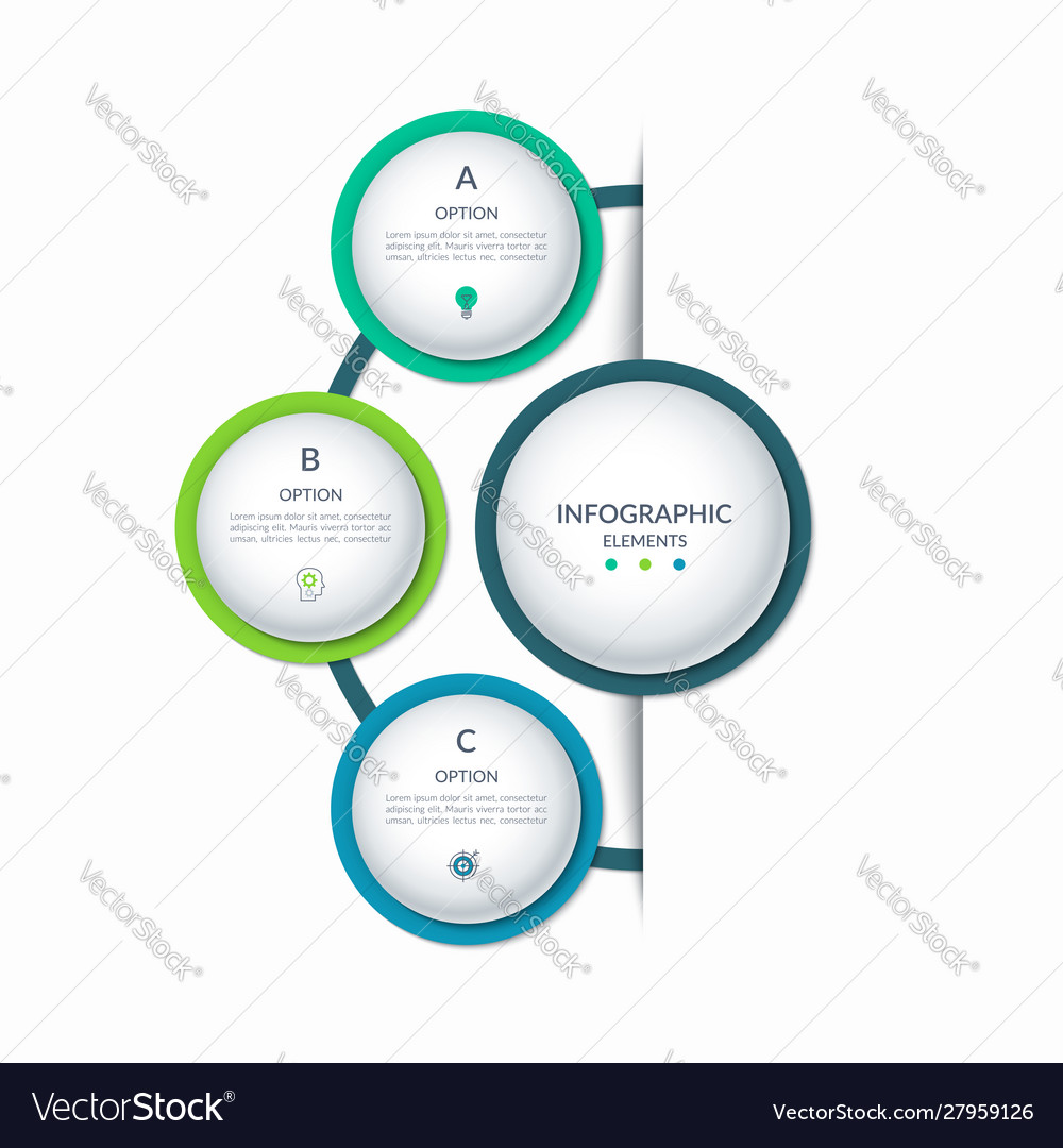 Infographic semi circle template with 3 options Vector Image Infographic semi circle template with 3 options Vector Image