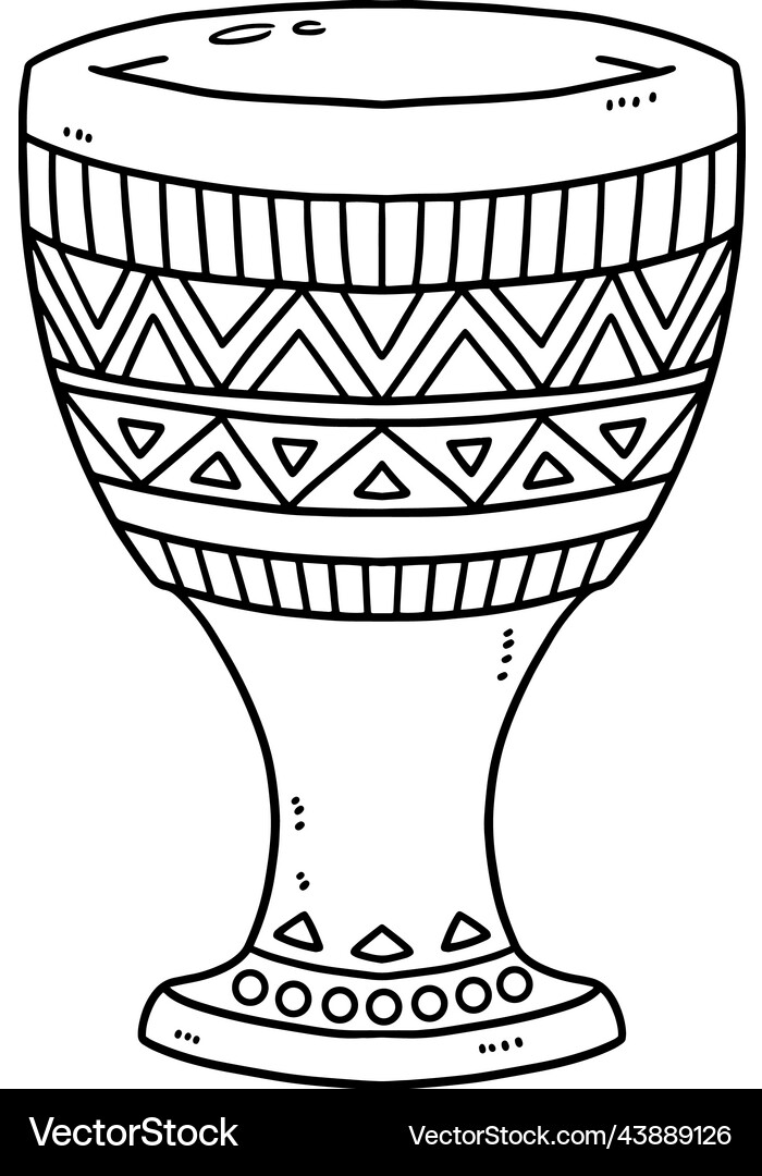Kwanzaa unity cup isolated coloring page for kids Vector Image