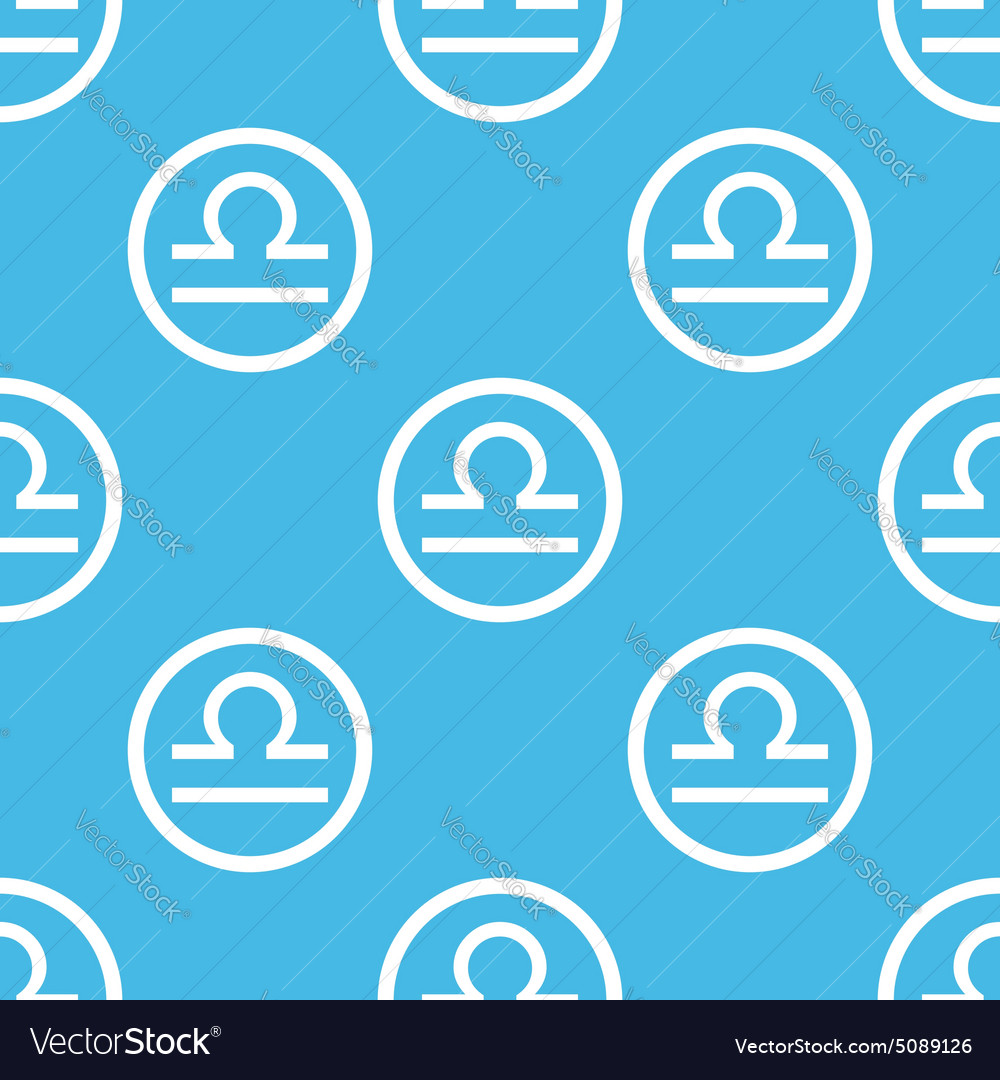 Libra sign blue pattern Royalty Free Vector Image