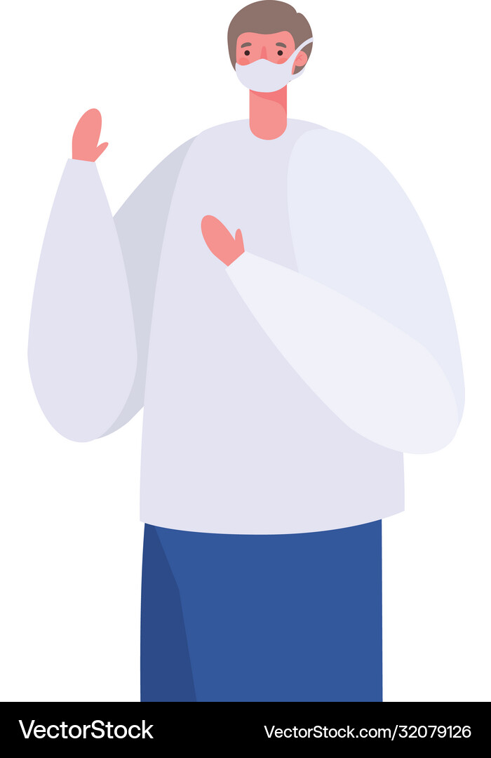 Man with medical mask design Royalty Free Vector Image