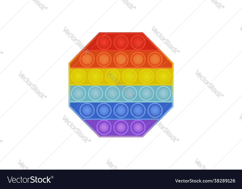 Octagon pop it Royalty Free Vector Image - VectorStock