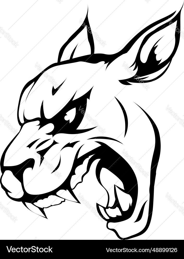 Panther puma or wildcat mascot Royalty Free Vector Image