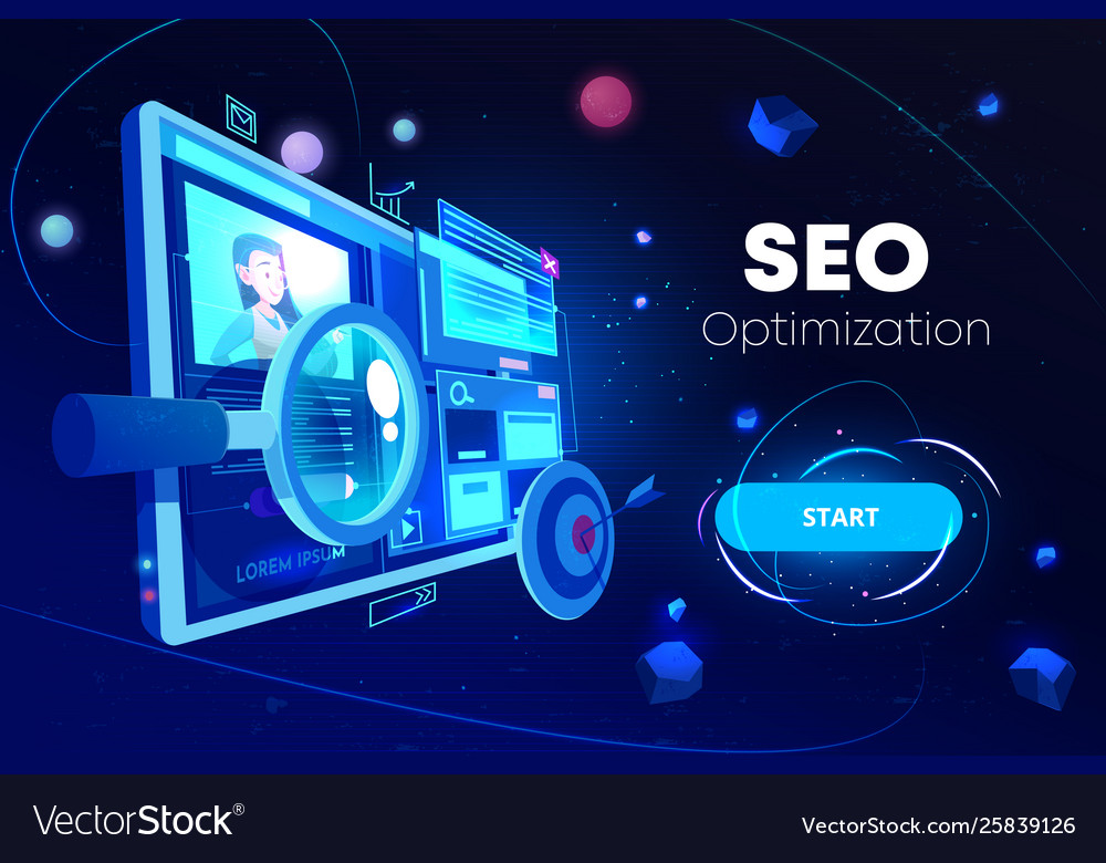 Seo optimization marketing business technology Vector Image