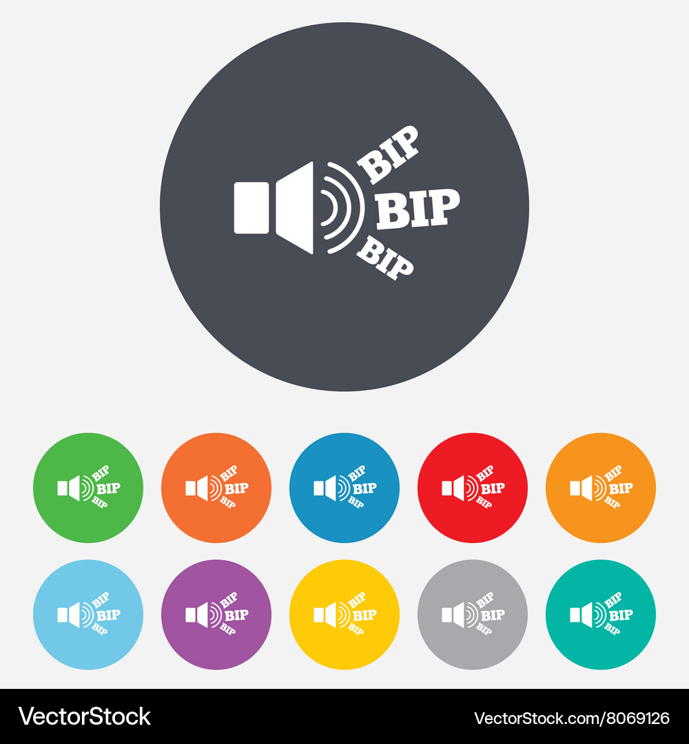 Speaker volume icon sound with bip symbol Vector Image