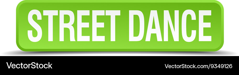 Street dance green 3d realistic square isolated Vector Image