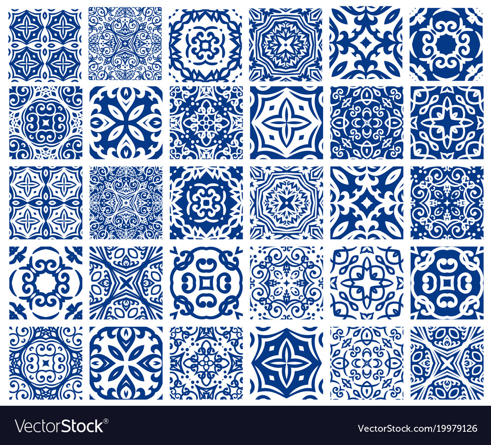 Tiles patterns set Royalty Free Vector Image - VectorStock