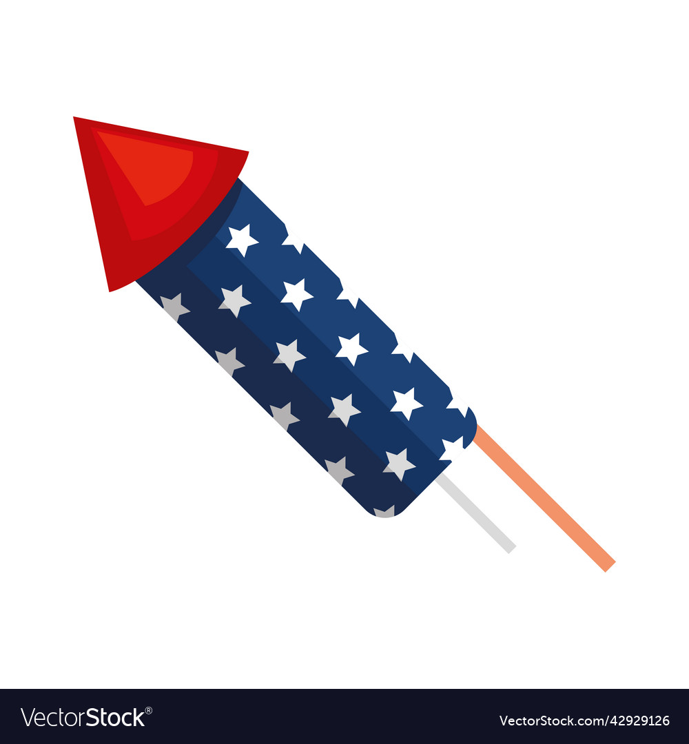 Usa Celebration Firework Rocket Royalty Free Vector Image