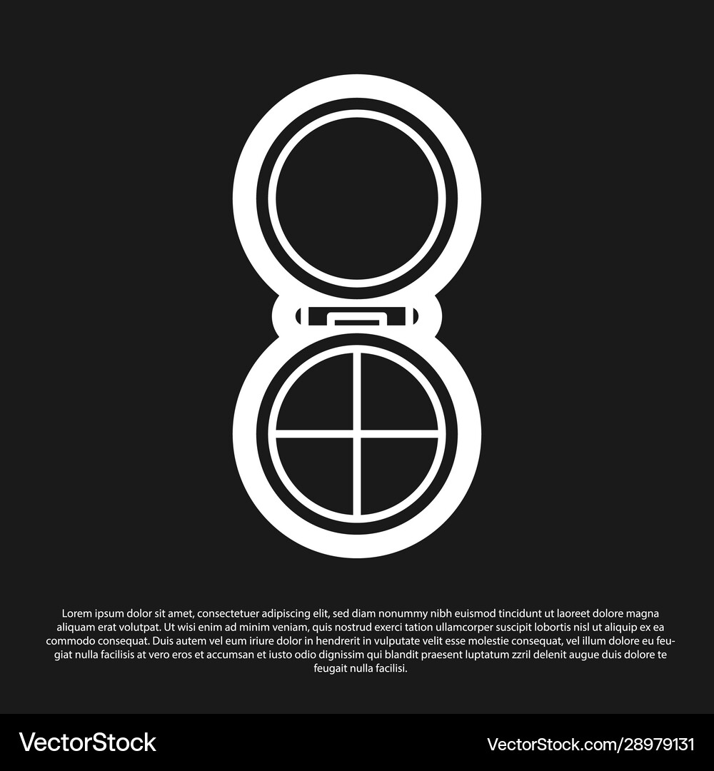 Black makeup powder with mirror icon isolated Vector Image