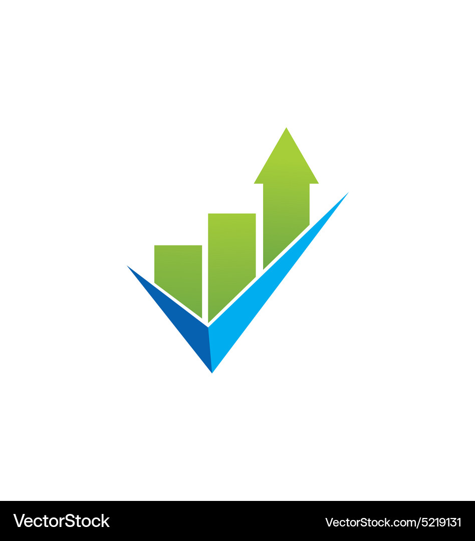 Business finance chart check list logo Royalty Free Vector