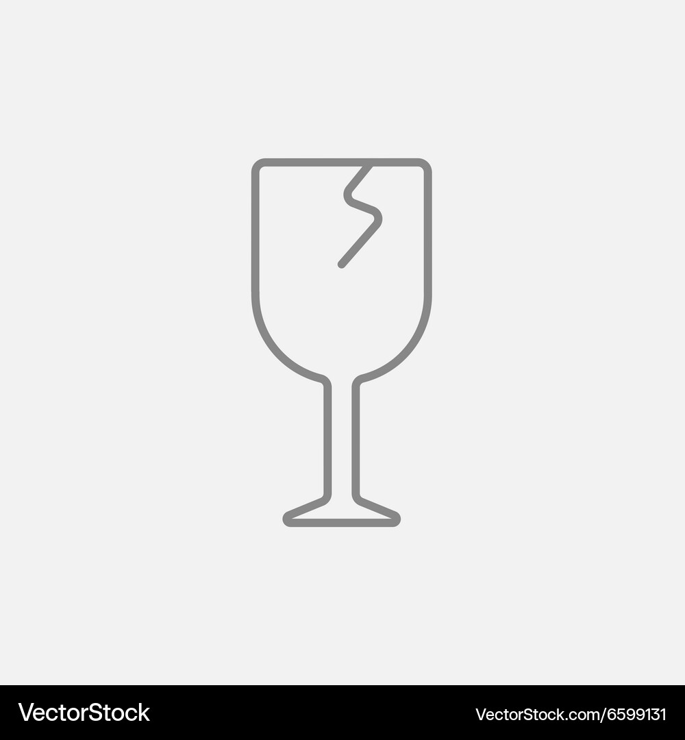 Cracked glass line icon Royalty Free Vector Image