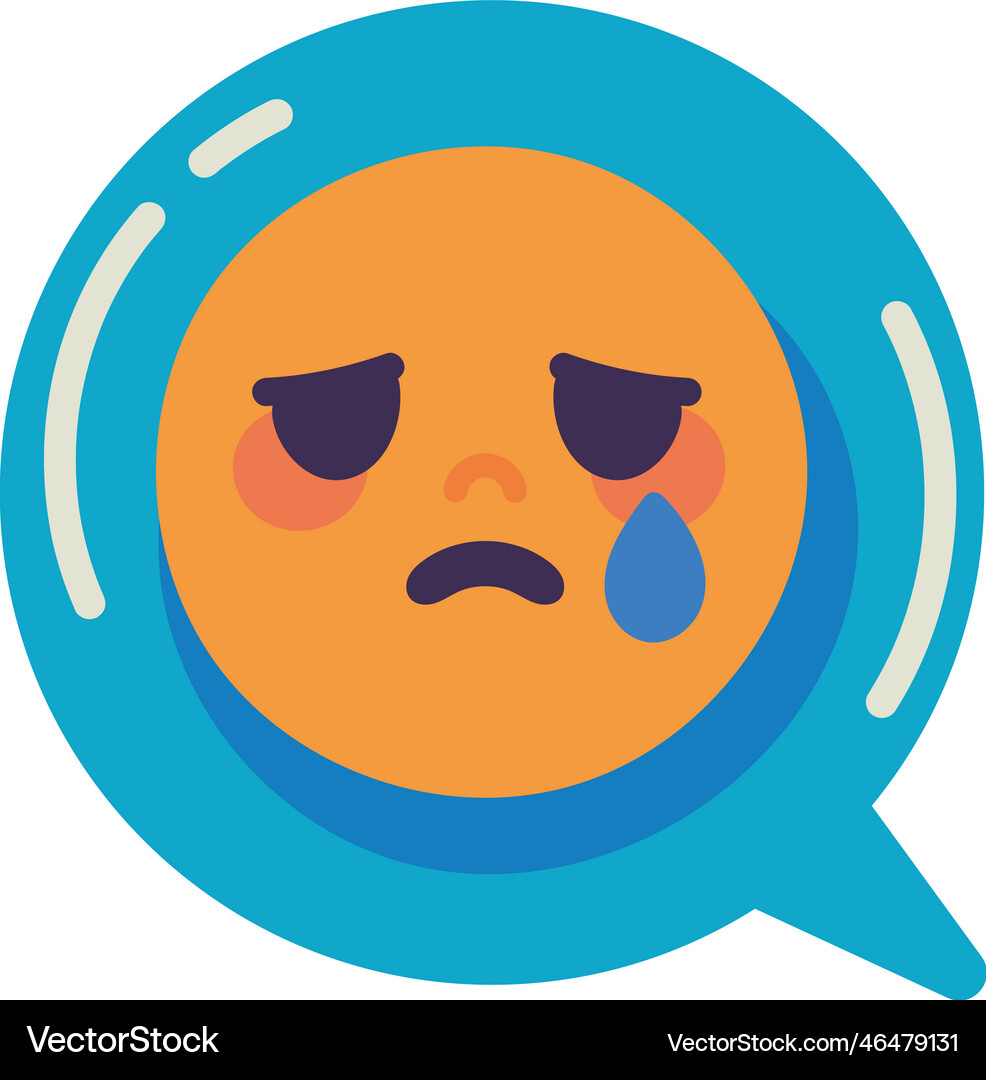 Cry emoji social media Royalty Free Vector Image