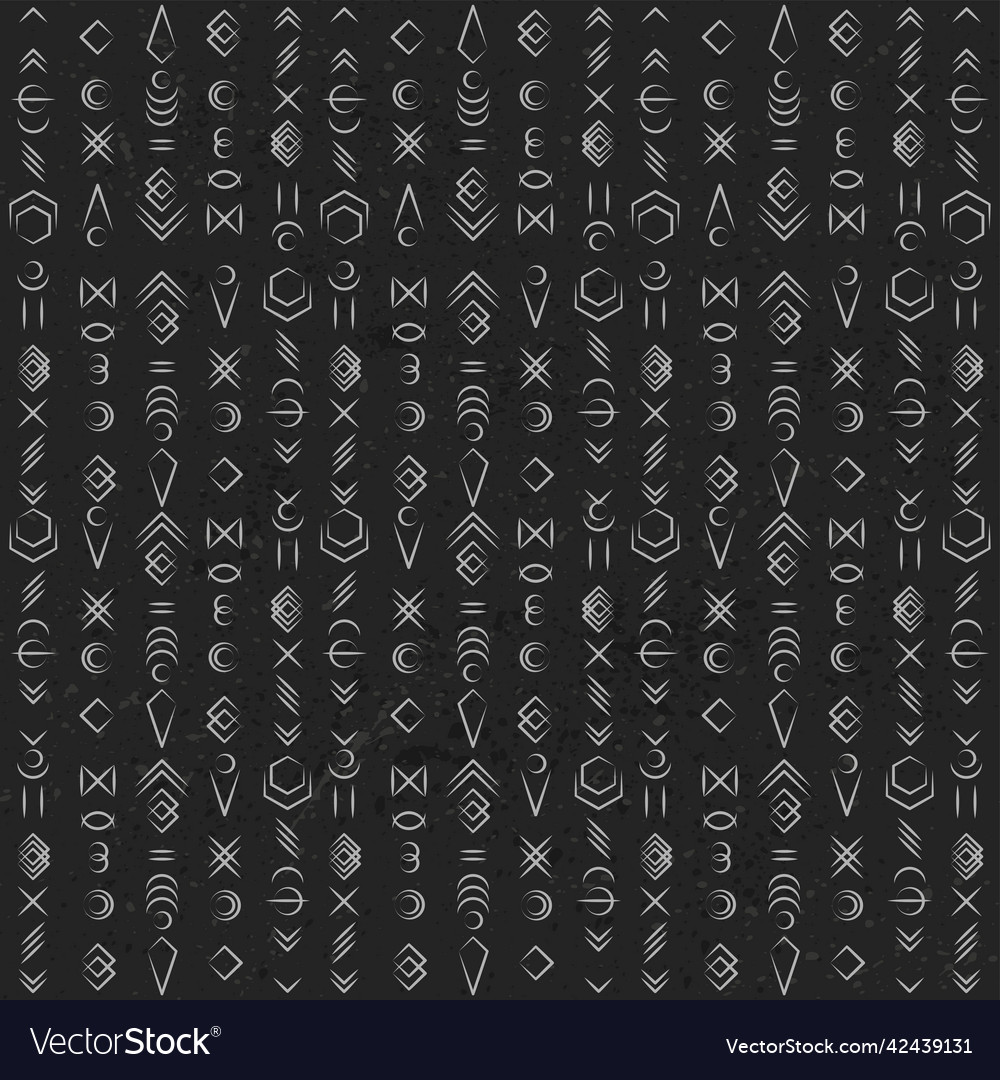 Dark runic symbols pattern background Royalty Free Vector