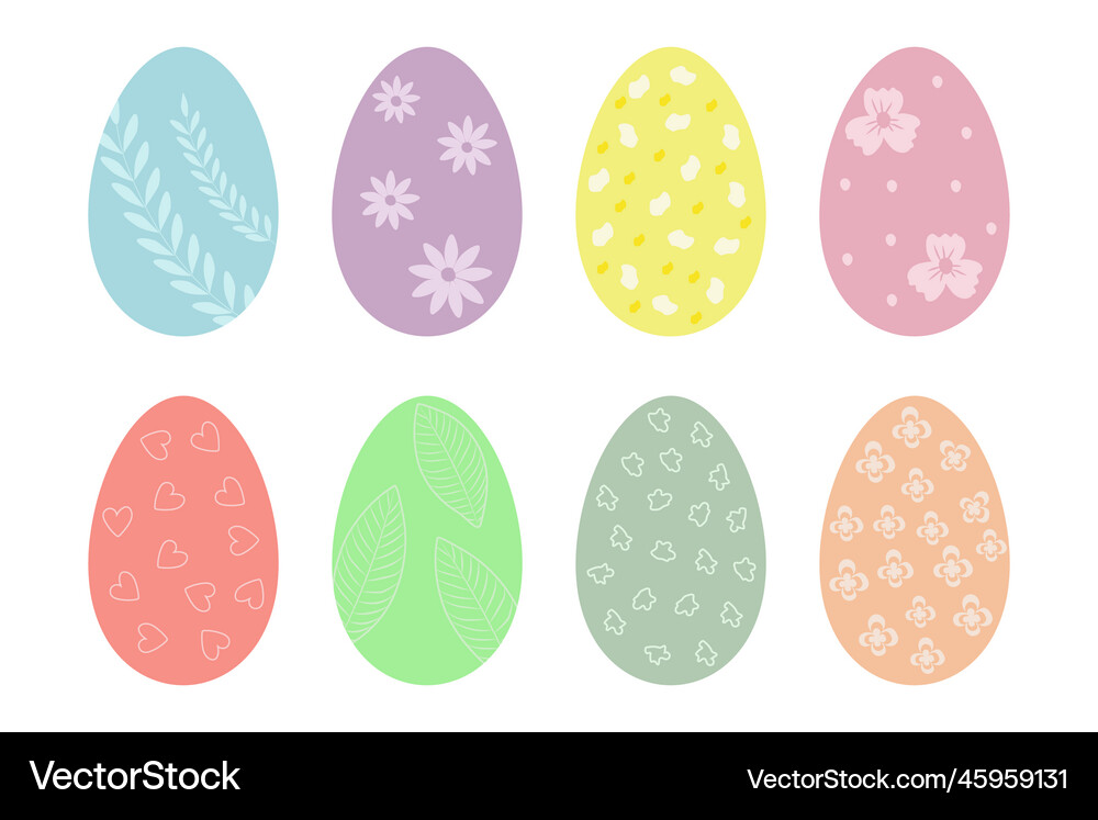 Easter eggs set of in a watercolor Royalty Free Vector Image