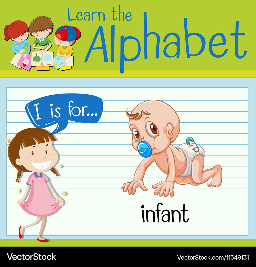 Flashcard letter i is for infant Royalty Free Vector Image