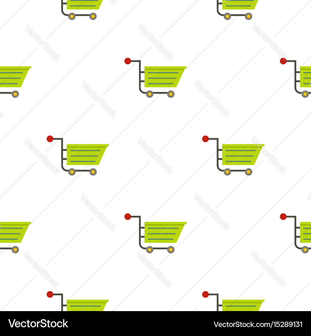 Green sale shopping cart pattern flat Royalty Free Vector