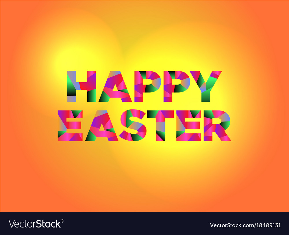 Happy easter theme word art Royalty Free Vector Image