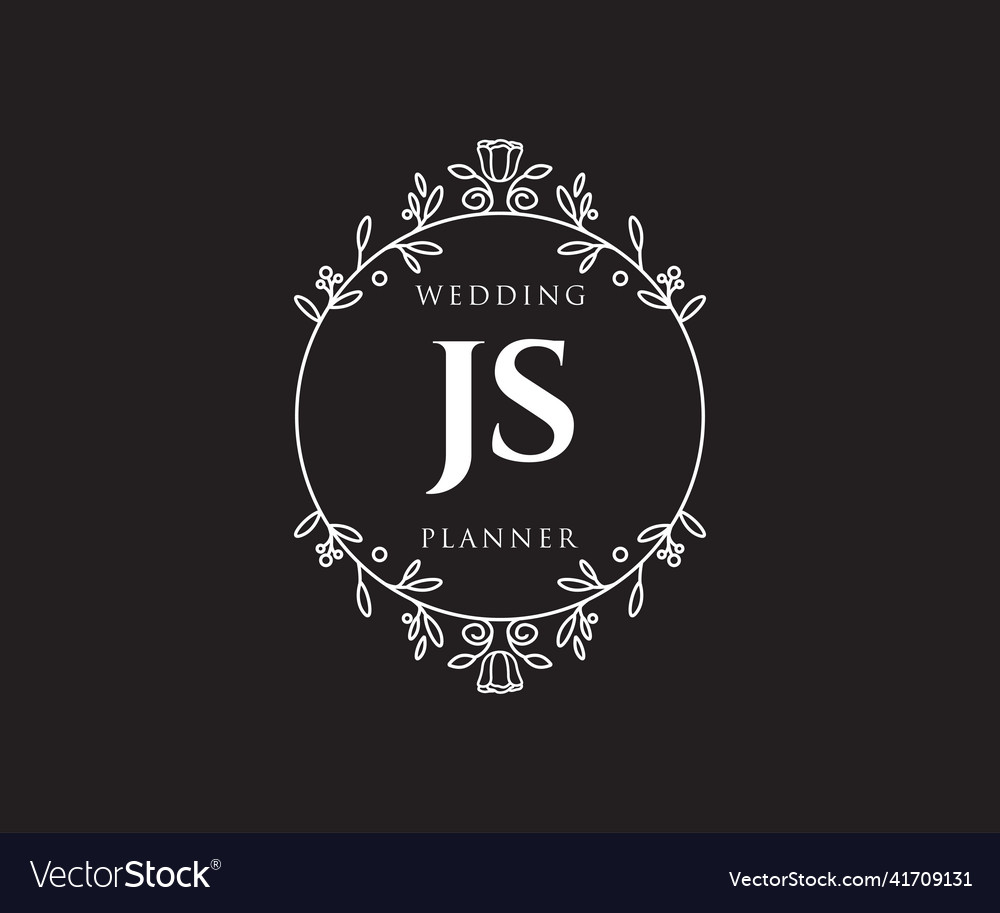 Js initials letter wedding monogram logos Vector Image