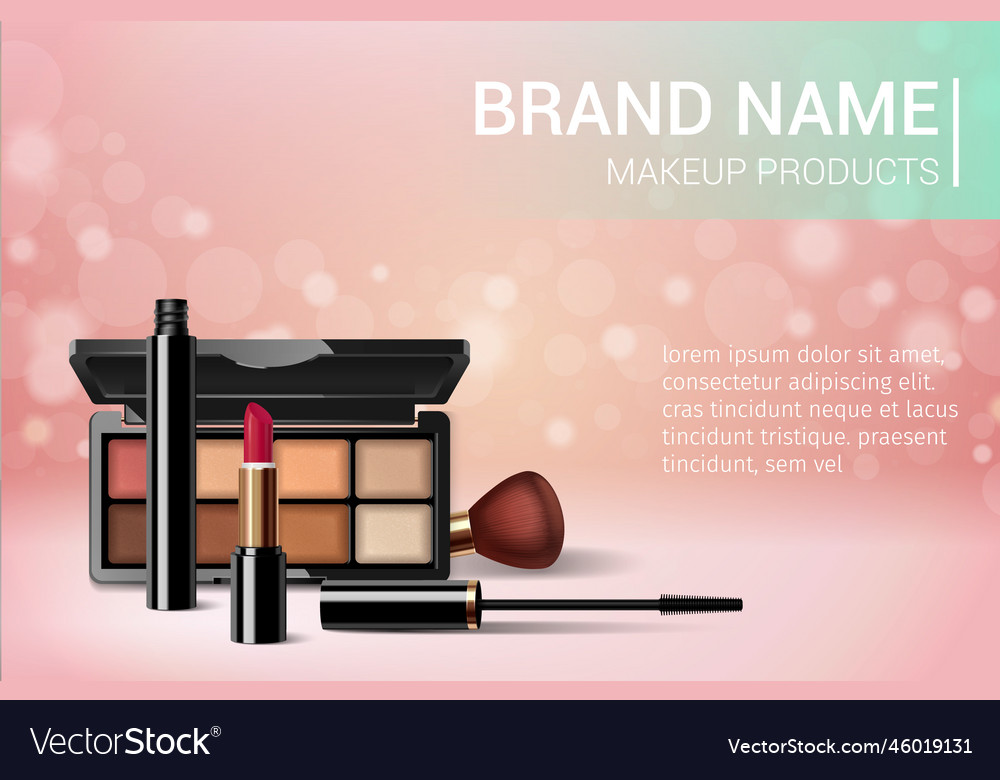 Makeup realistic poster Royalty Free Vector Image