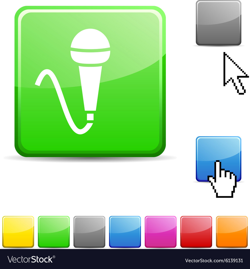 Mic glossy button Royalty Free Vector Image - VectorStock
