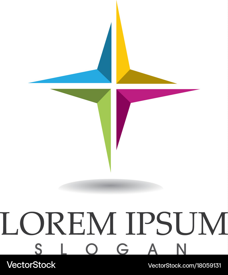 Red and blue star falcon logo template icon Vector Image