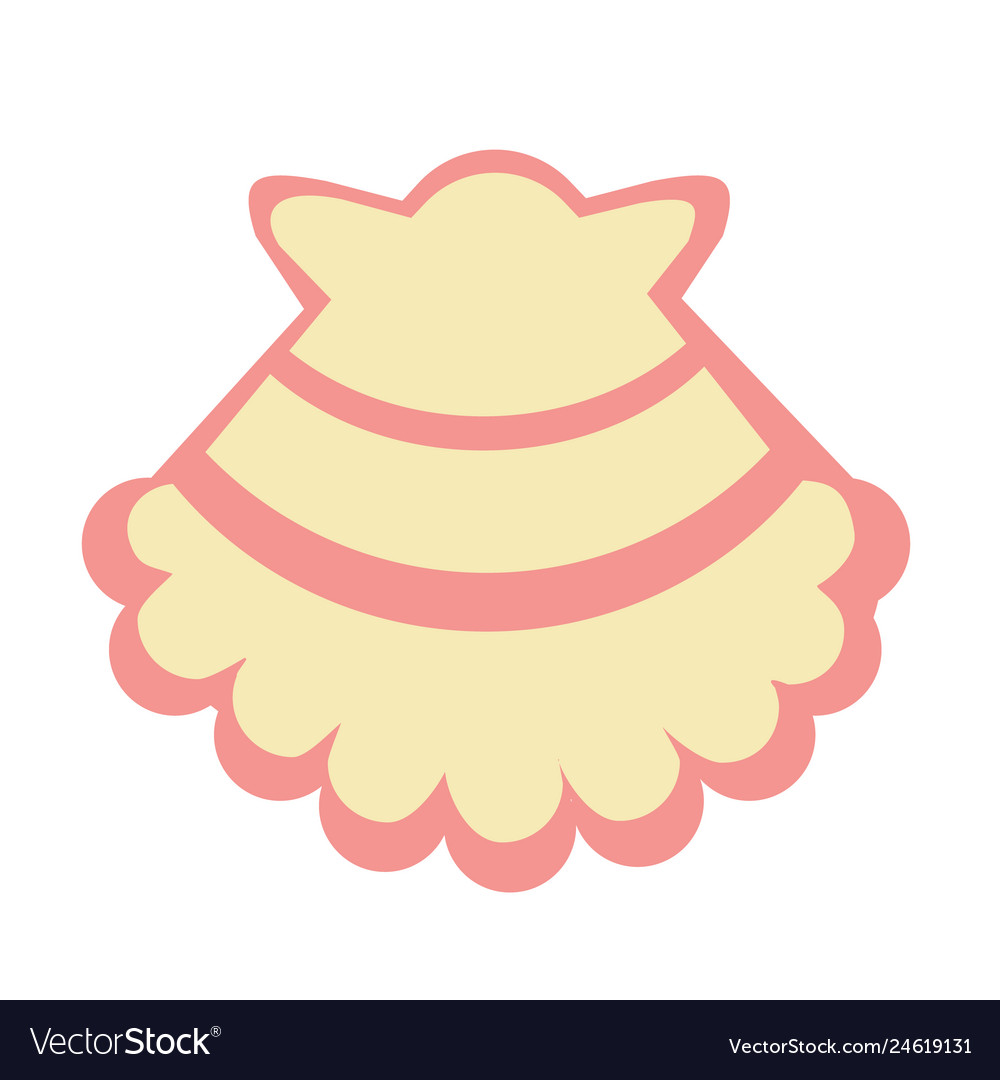 Shell flat on white Royalty Free Vector Image - VectorStock