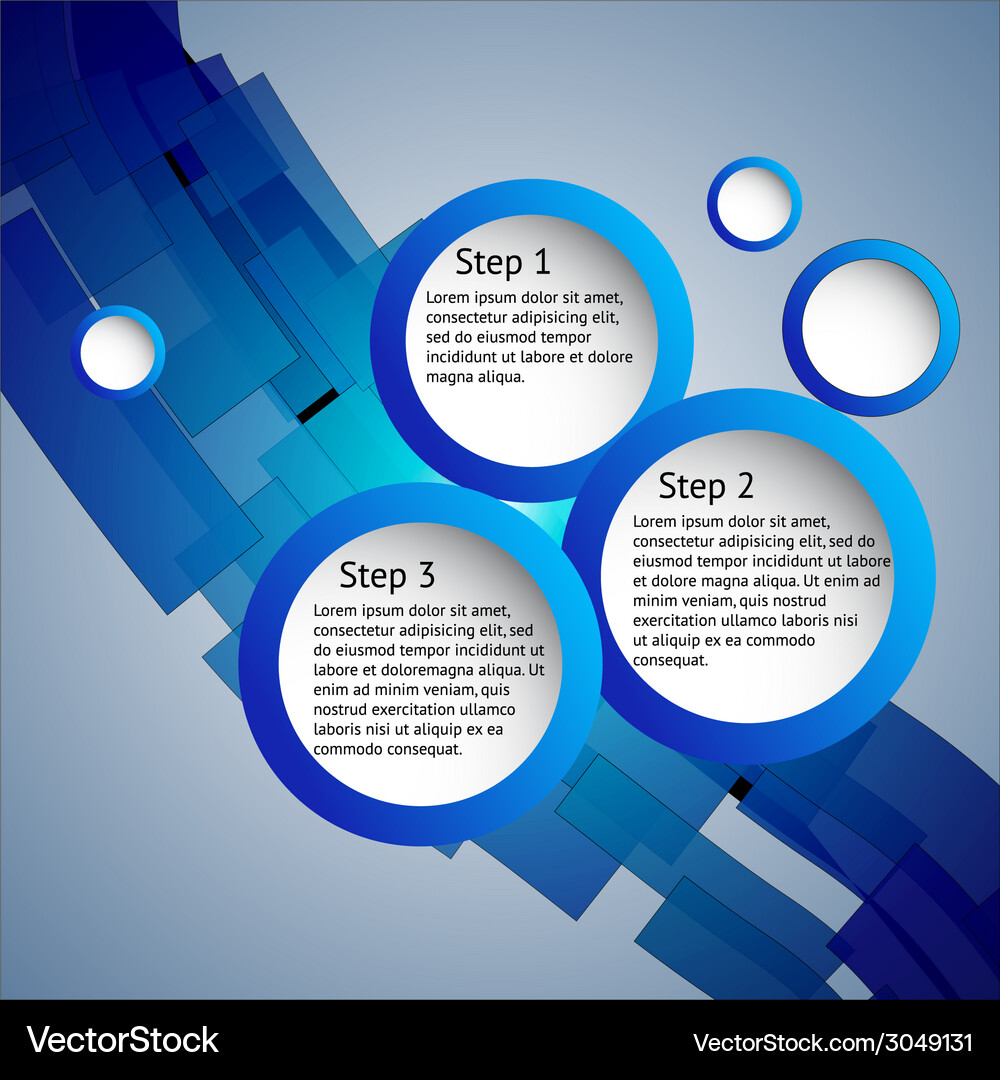 Three steps Royalty Free Vector Image - VectorStock