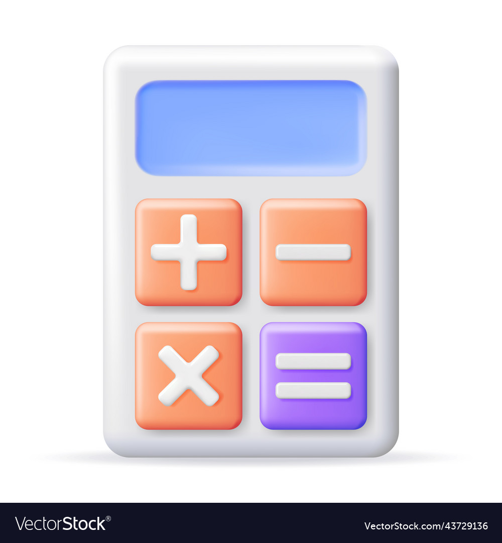 3D Modern Calculator Royalty Free Vector Image