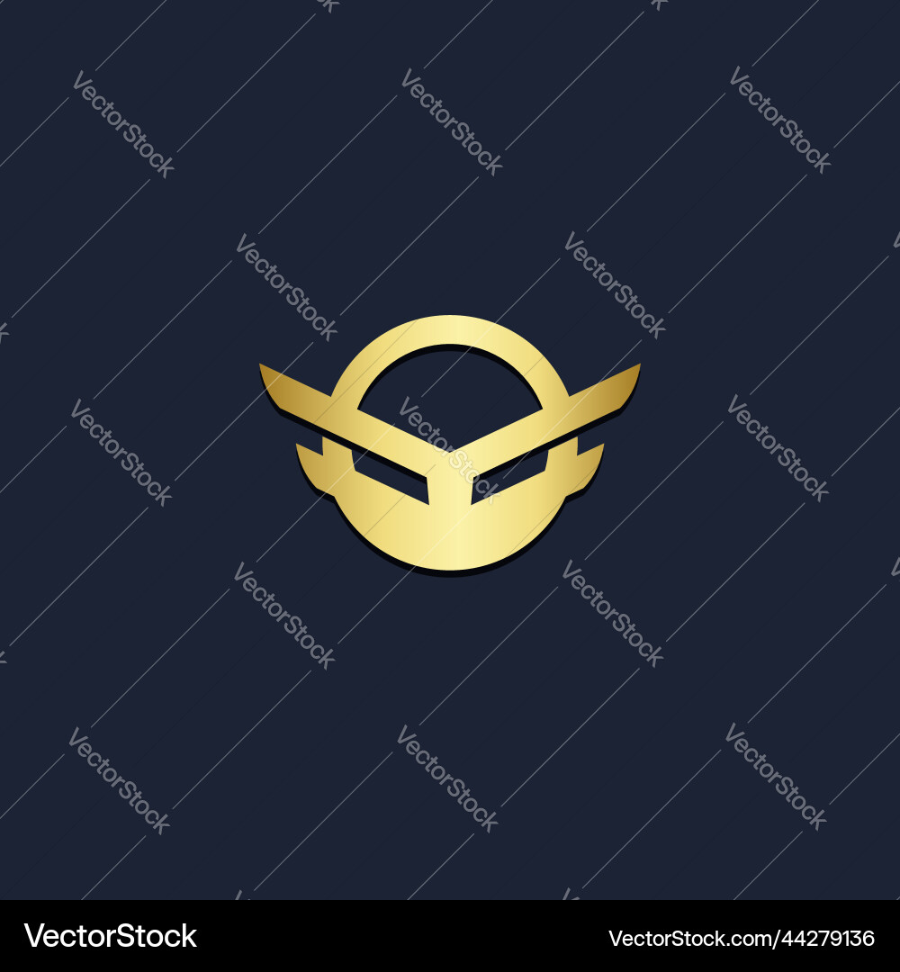 Abstract round company gold logo Royalty Free Vector Image