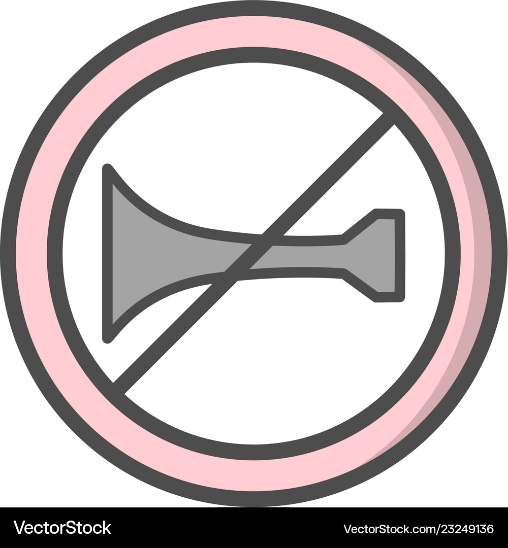 Audible warning devices prohibited icon Royalty Free Vector