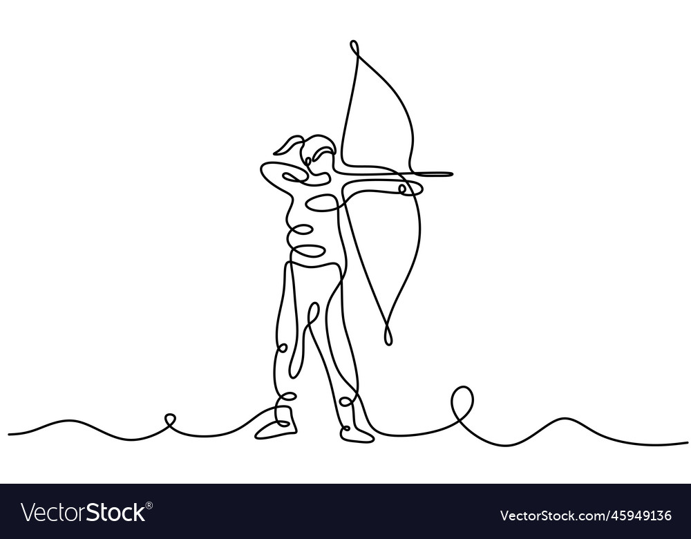 Continuous one line drawing of young energetic Vector Image