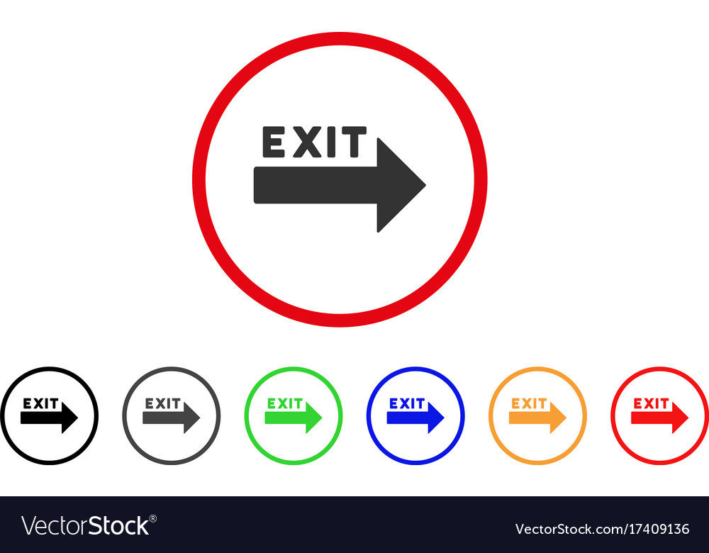 Exit arrow rounded icon Royalty Free Vector Image