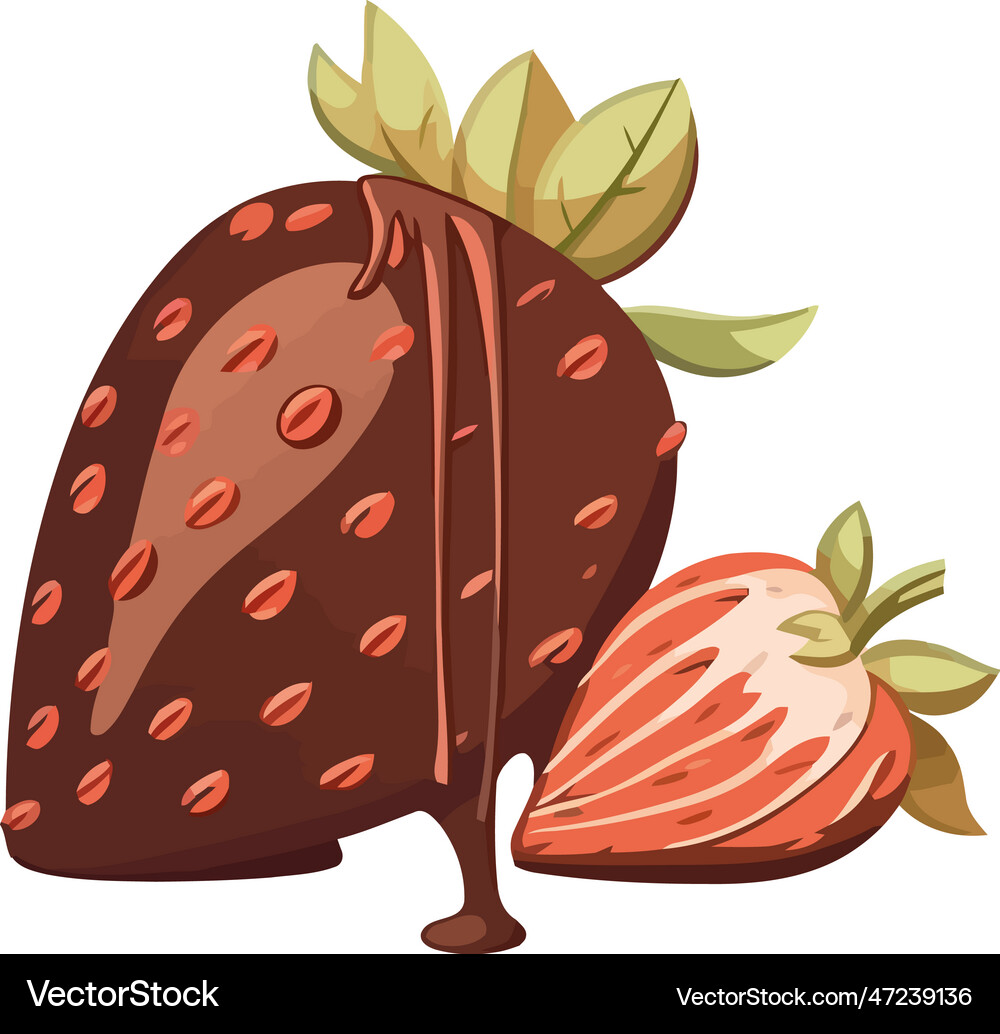 Fresh strawberries with chocolate sweet Royalty Free Vector