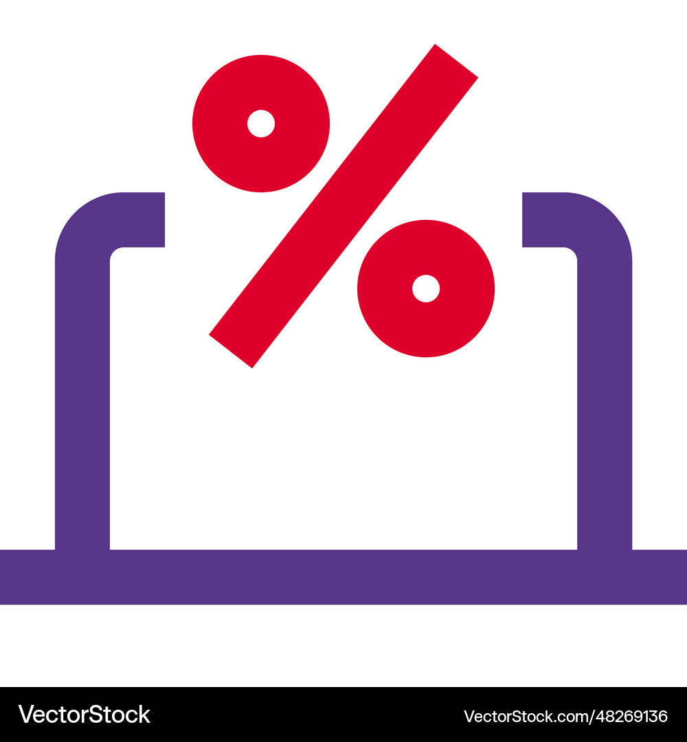 Laptop with an exclusive discount offer Royalty Free Vector