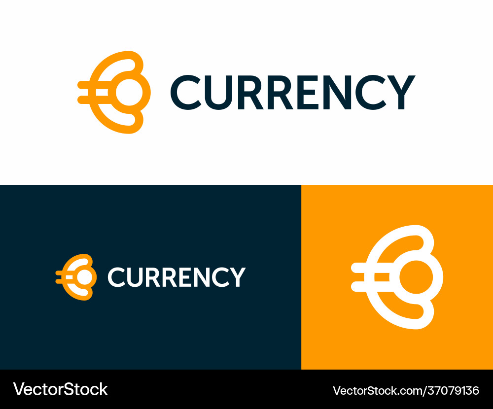 Modern professional logo currency in orange Vector Image