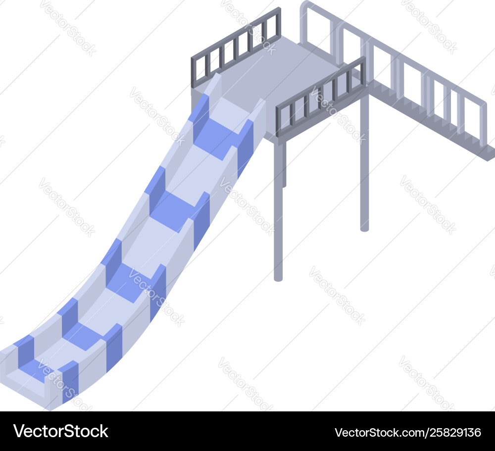 Modern water park slide icon isometric style Vector Image