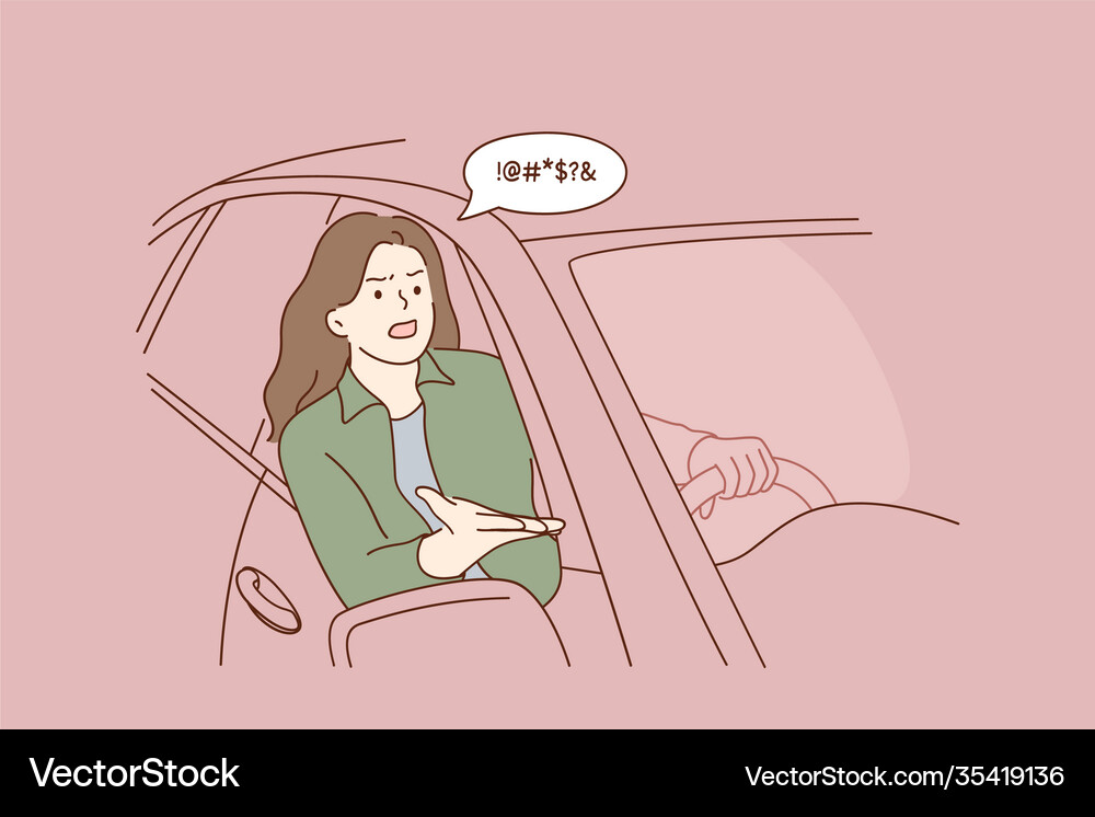 Quarrelling and negative emotions car driver Vector Image