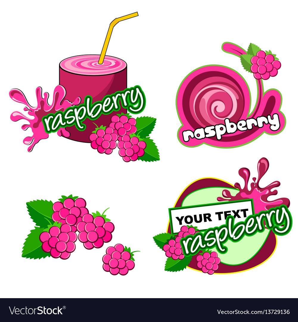 Raspberry label background Royalty Free Vector Image