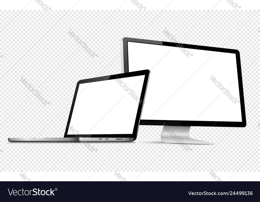 Responsive web design computer display with laptop