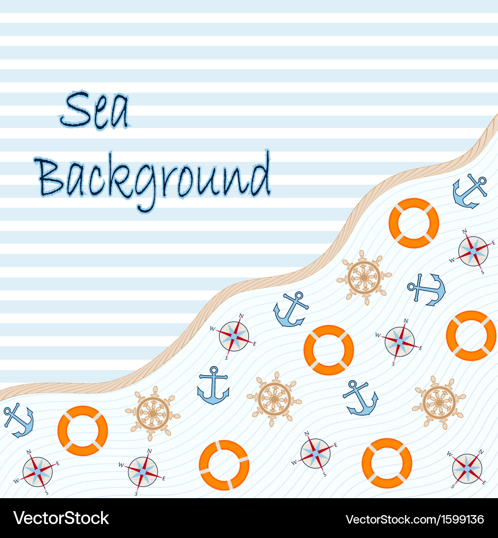 Sea and nautical background Royalty Free Vector Image