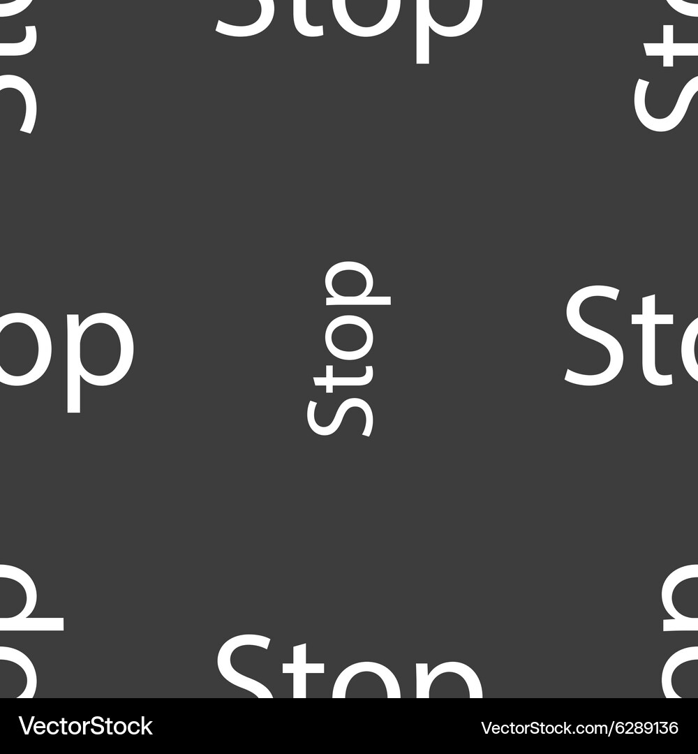 Traffic stop sign icon caution symbol seamless Vector Image