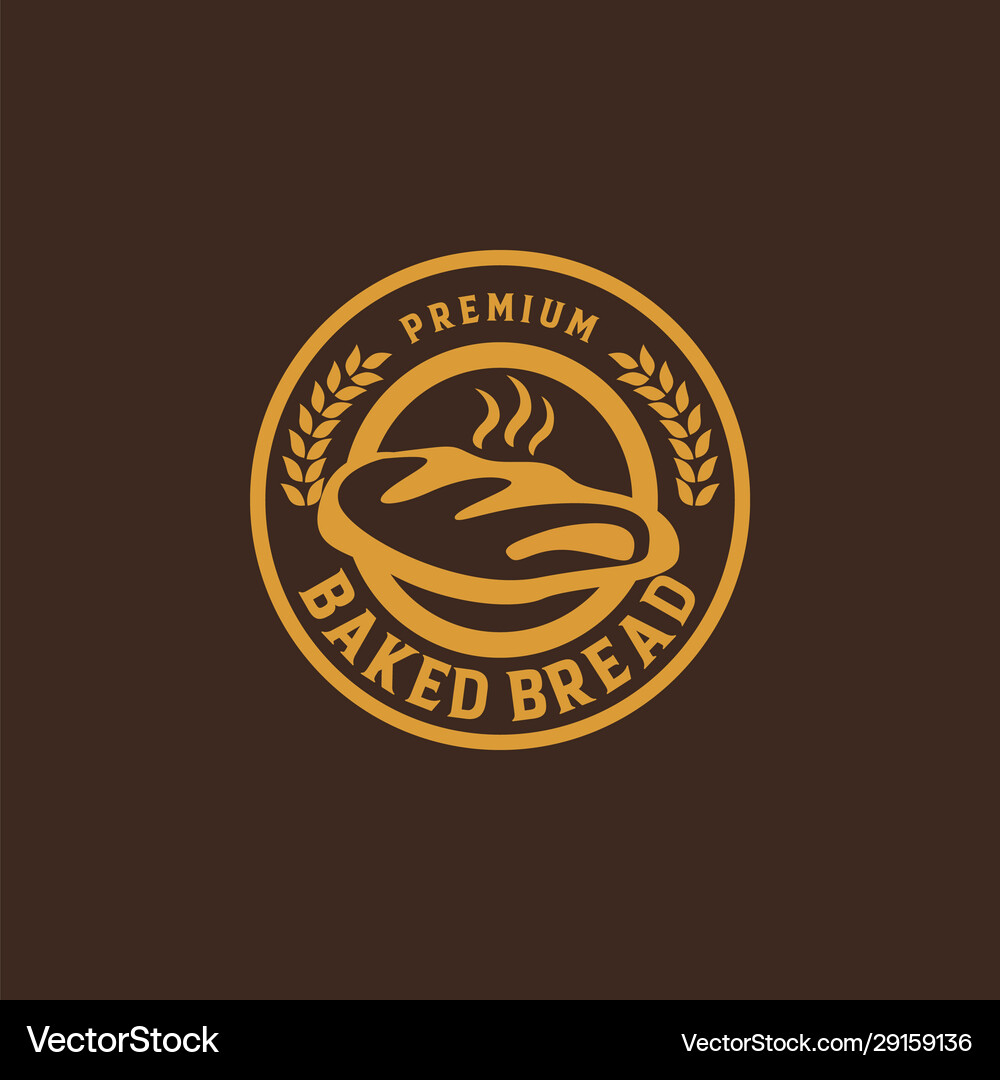 Vintage bread logo concept Royalty Free Vector Image