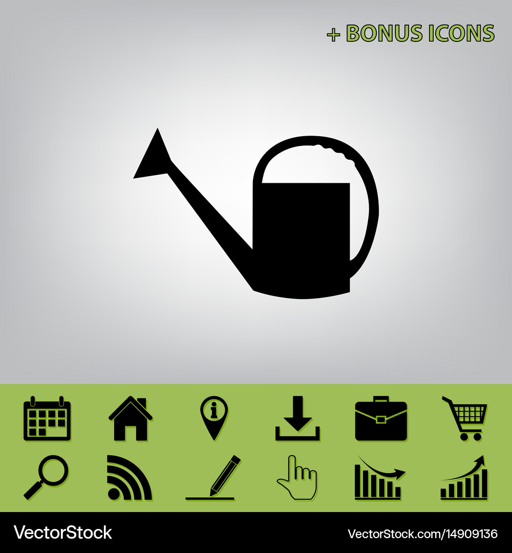 Watering sign black icon at gray Royalty Free Vector Image